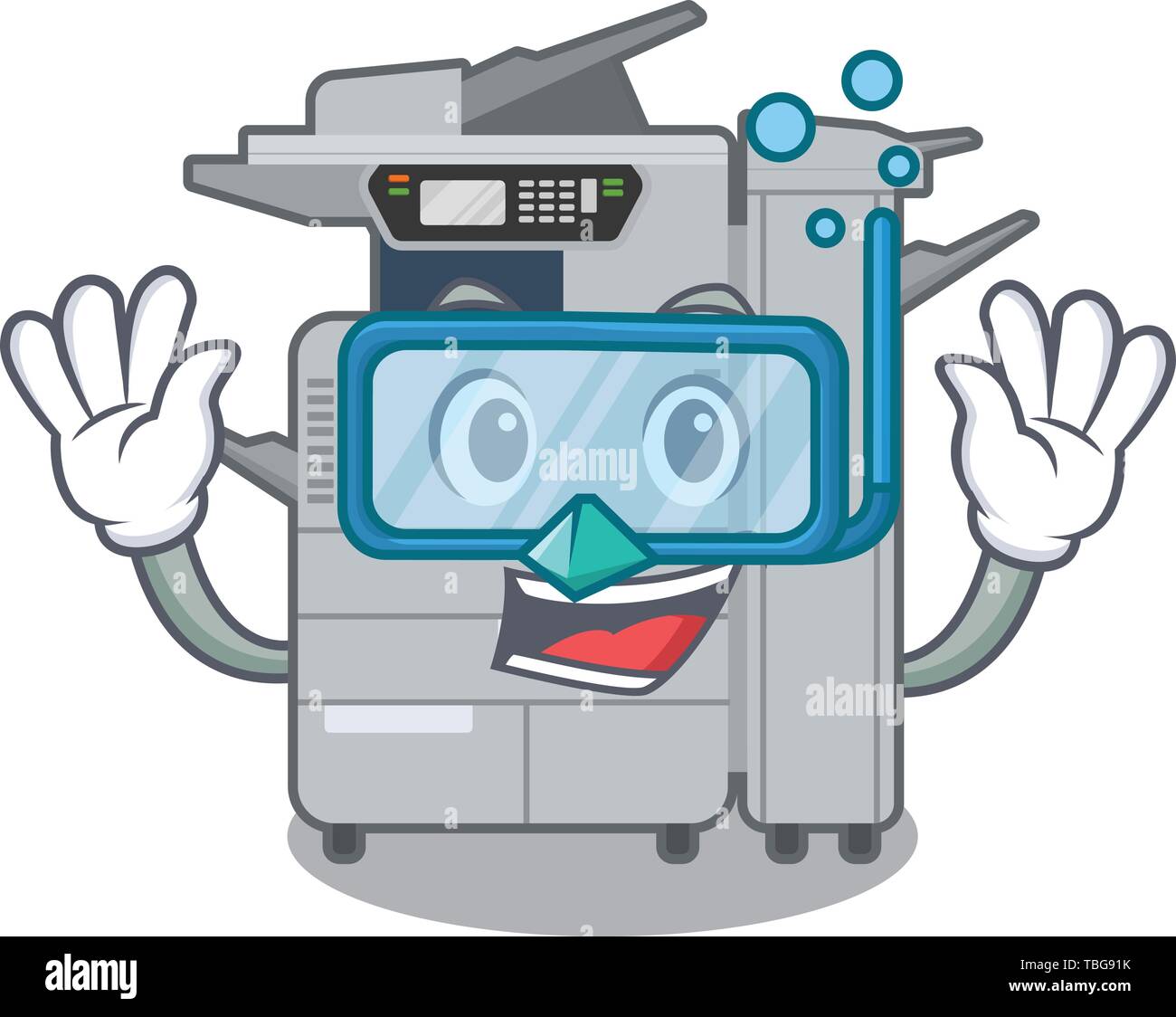 Diving copier machine isolated in the cartoon Stock Vector Image & Art ...