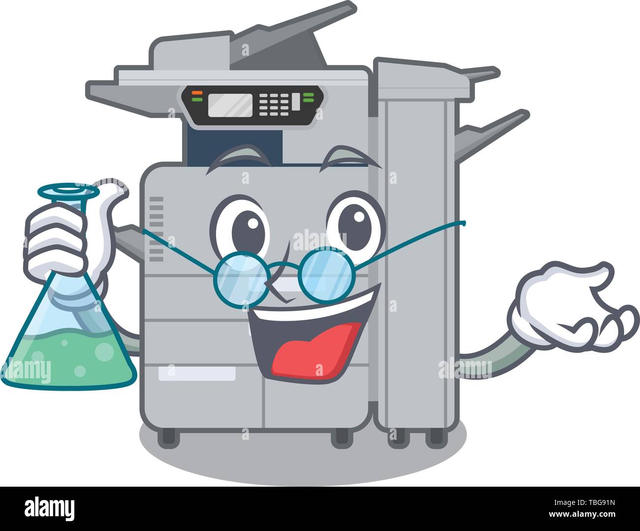 Professor copier machine isolated in the cartoon Stock Vector Image ...