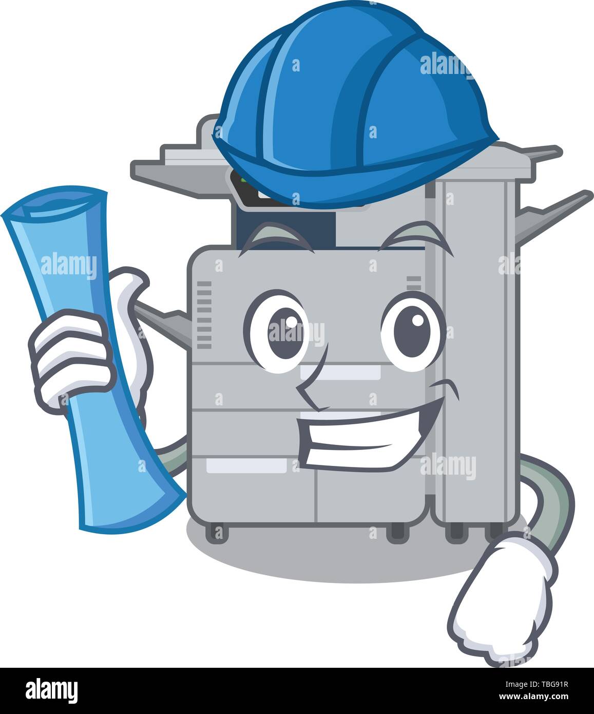 Architect copier machine isolated in the cartoon Stock Vector Image ...