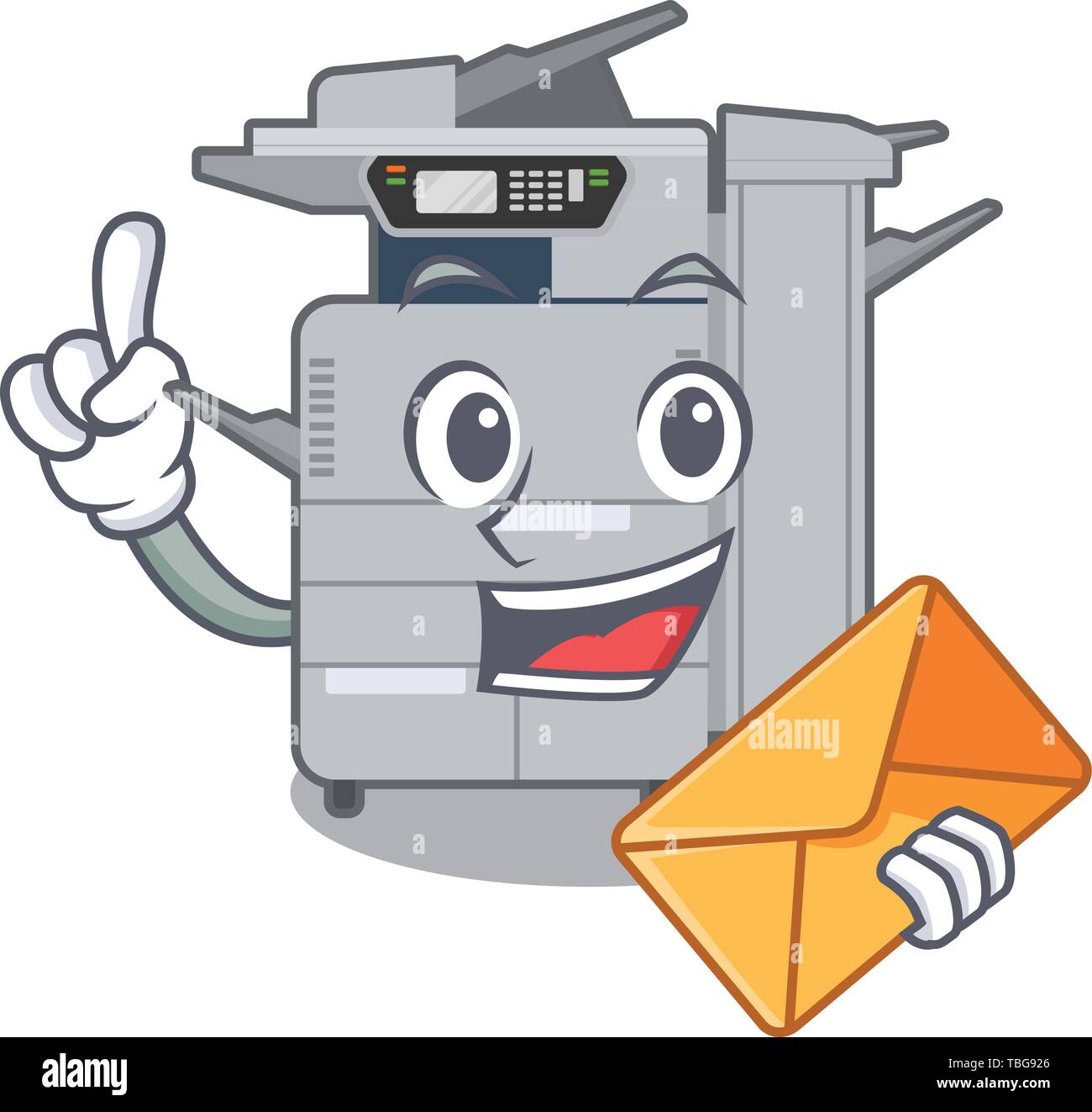 With envelope copier machine isolated in the cartoon Stock Vector Image ...