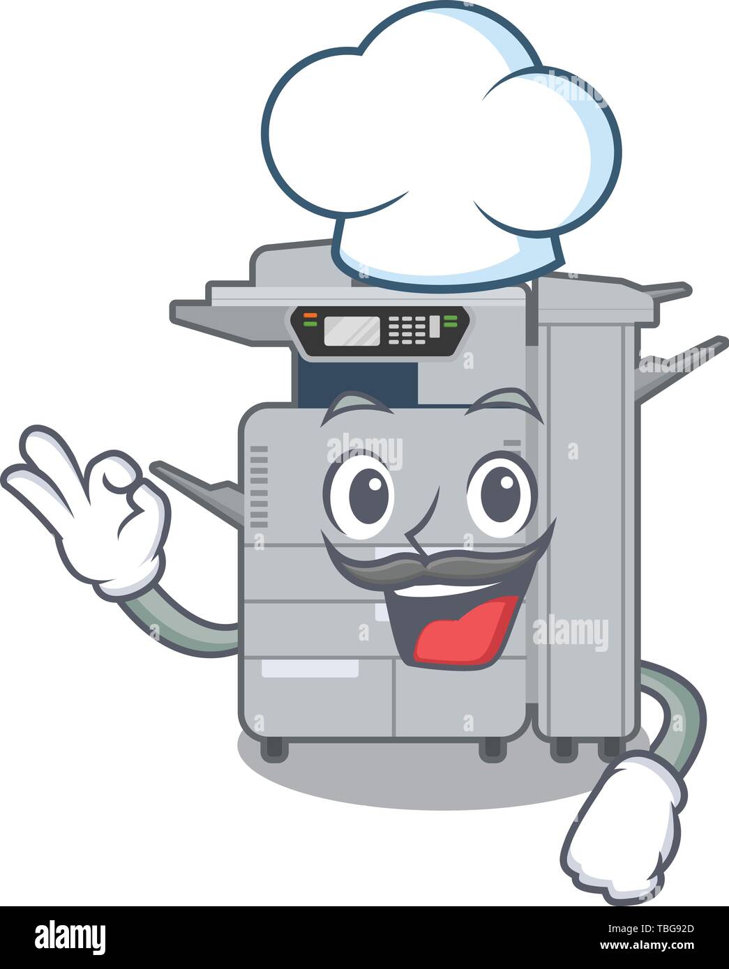 Chef copier machine isolated in the cartoon Stock Vector Image & Art ...