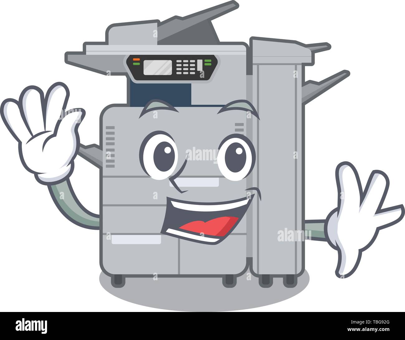 Waving copier machine isolated in the cartoon Stock Vector Image & Art ...