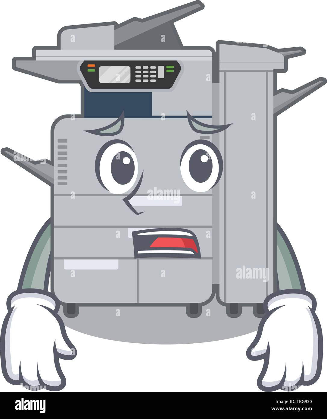 Afraid copier machine above mascot wood table Stock Vector Image & Art ...