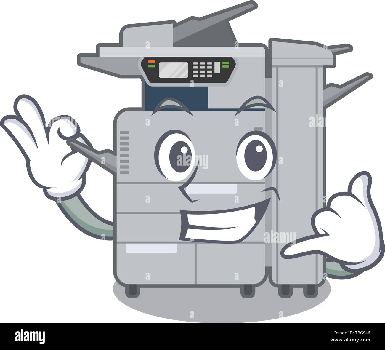 Call me copier machine next to character chair Stock Vector Image & Art ...