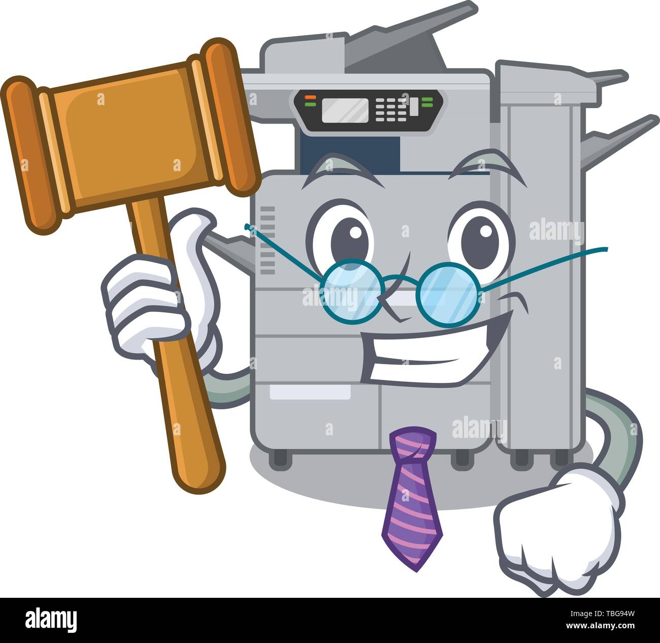 Judge copier machine next to character chair Stock Vector Image & Art ...