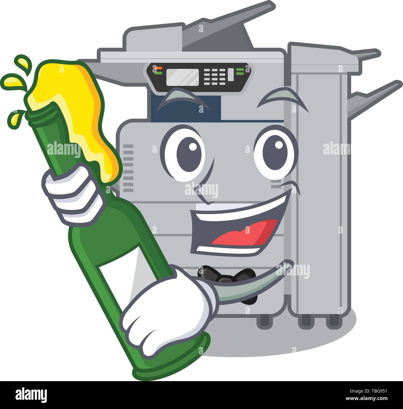 With beer copier machine next to character chair Stock Vector Image ...