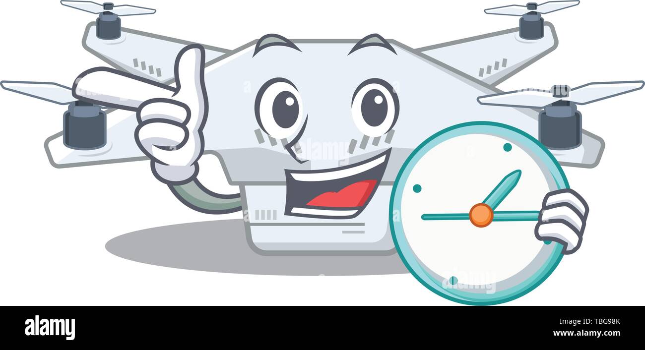 With clock drone toy in cartoon school bag Stock Vector Image & Art - Alamy