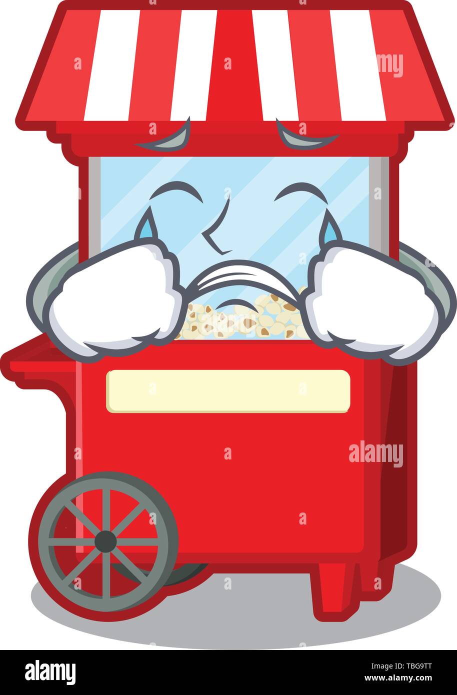Crying popcorn machine isolated in the mascot Stock Vector Image & Art ...