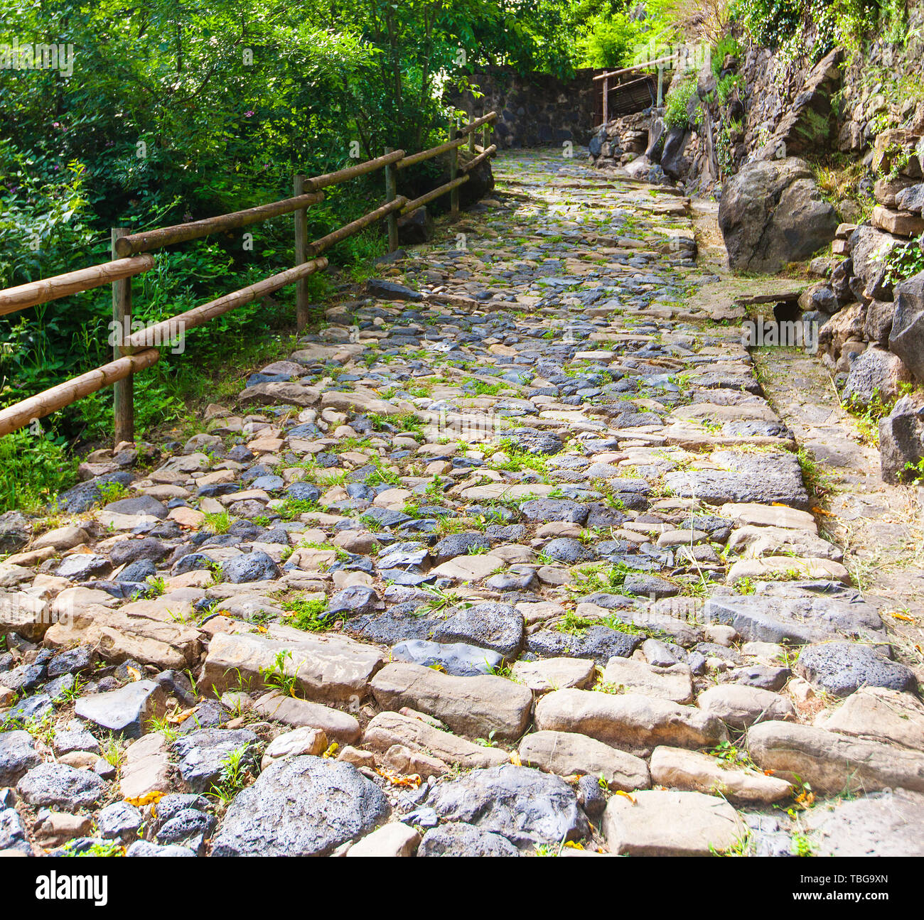 The Old stone road Stock Photo - Alamy