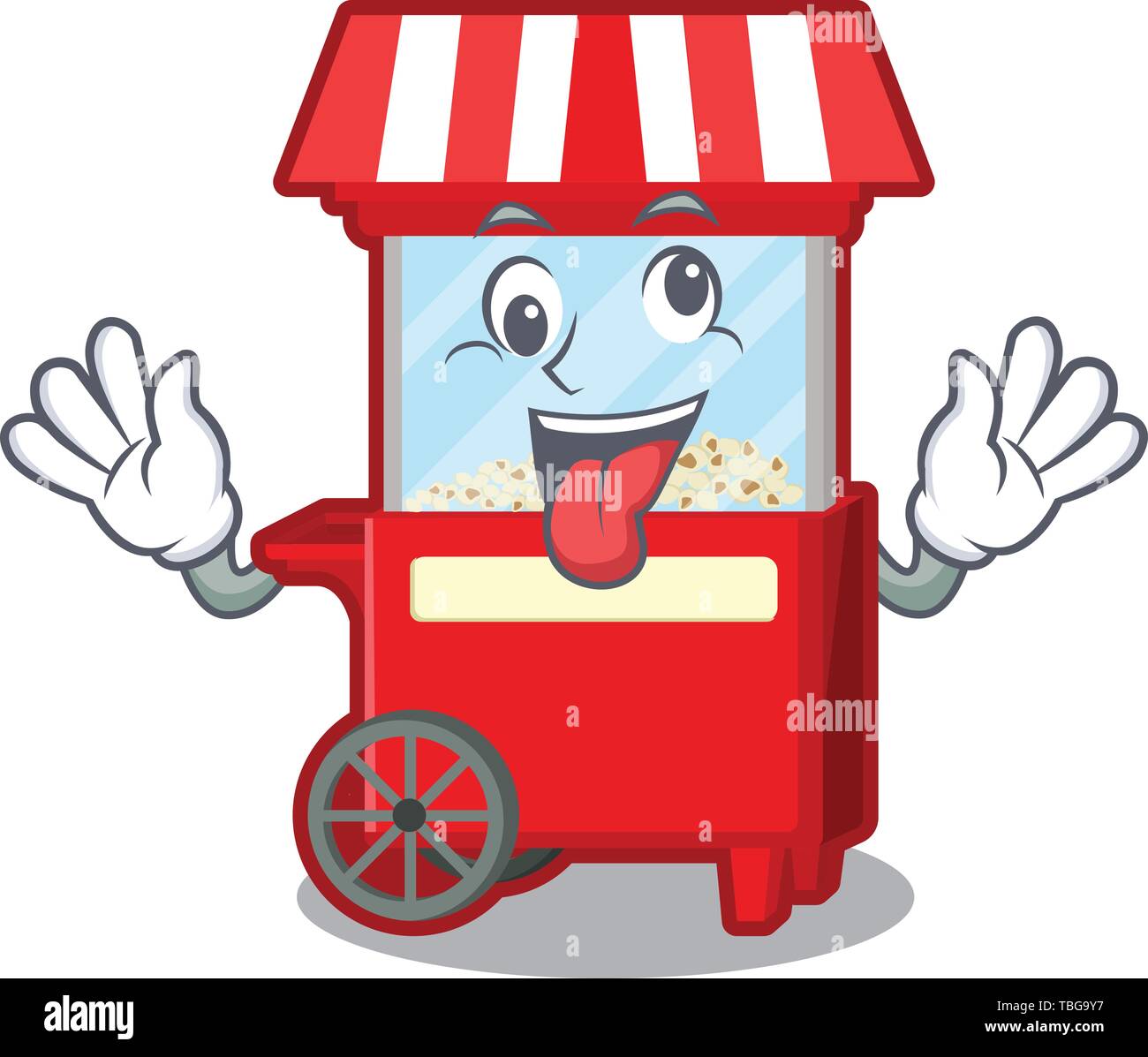 Crazy popcron machine in the cartoon column Stock Vector Image & Art ...