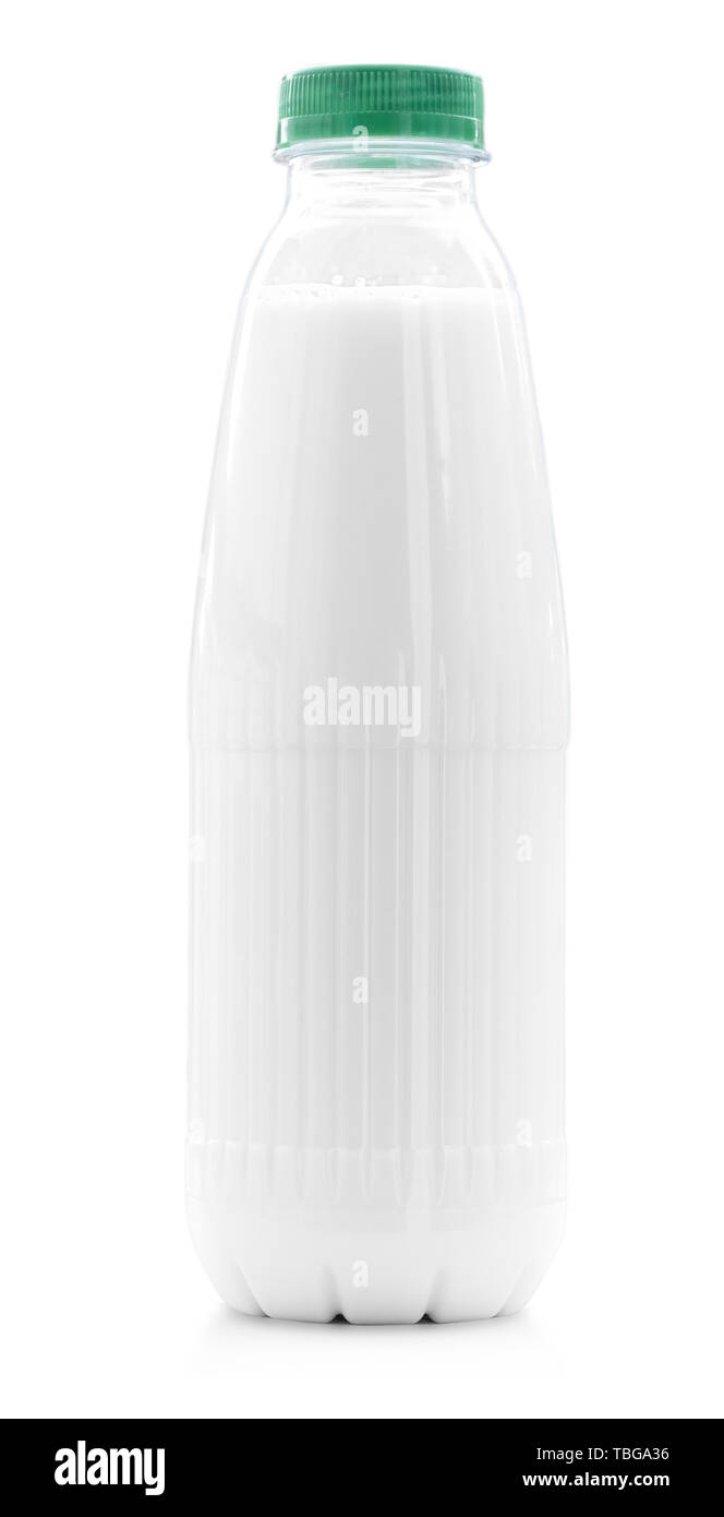 plastic bottle of milk isolated on white Stock Photo - Alamy