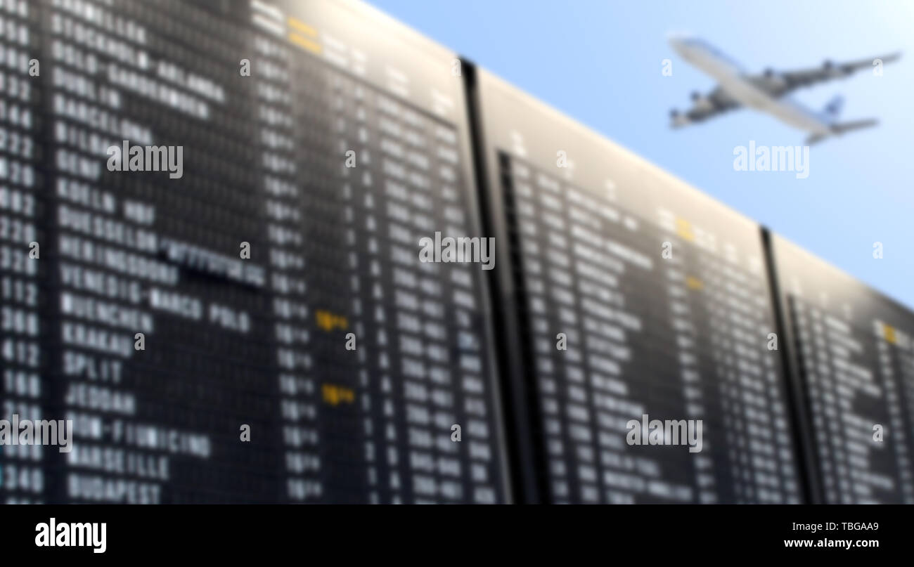 blurred label information display airport Stock Photo - Alamy