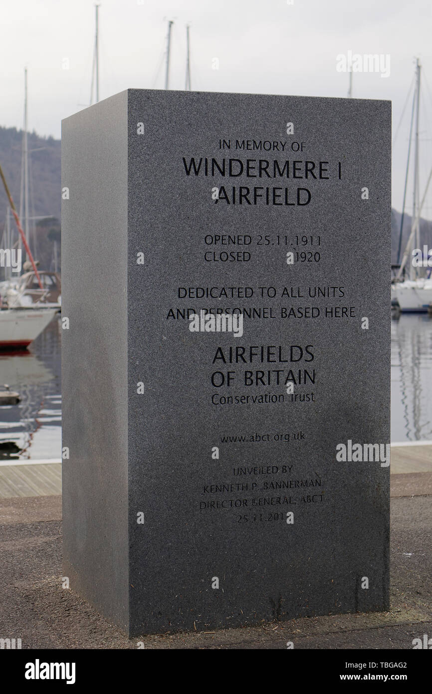 Windermere I Airfield Monument Stock Photo - Alamy