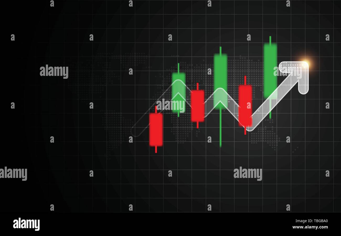 Forex candlestick signal with arrow bar graph. Business and investment ...