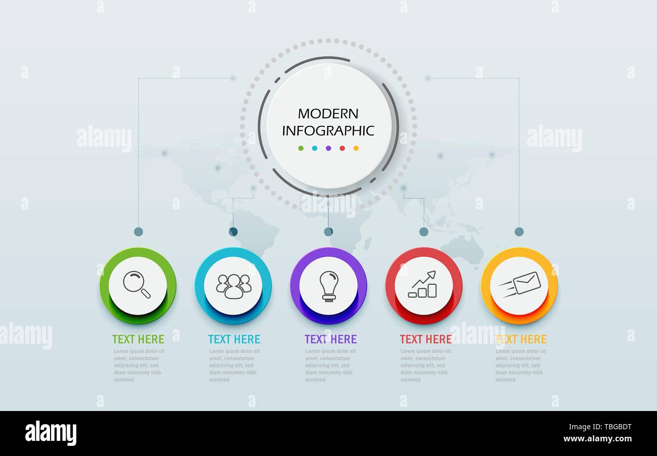Modern Abstract 3D infographic template. Business circle with options for presentation workflow ...