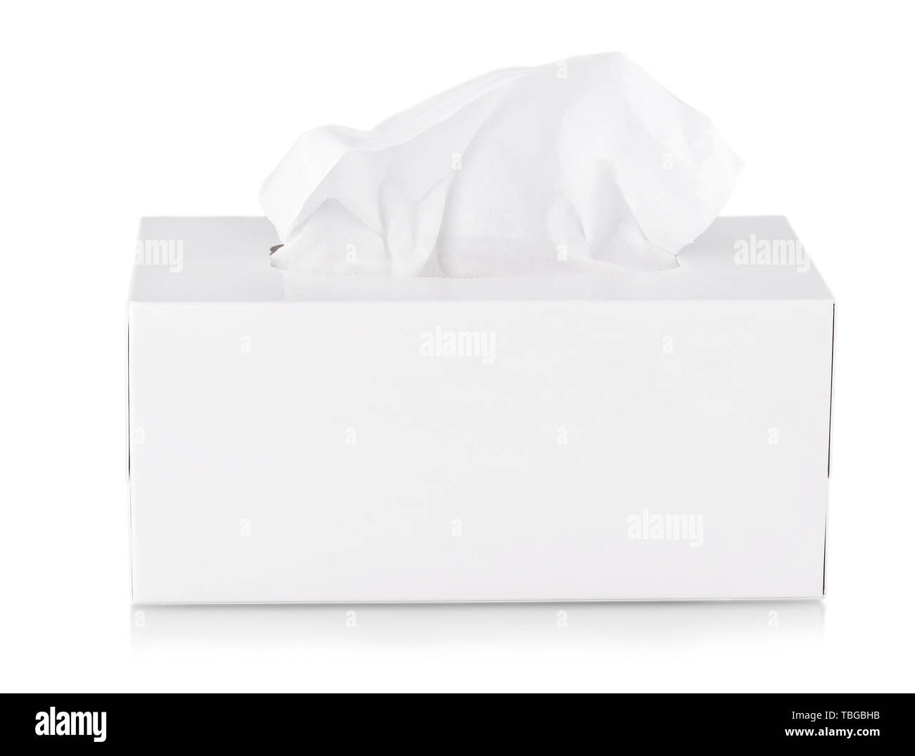 Opened tissue box isolated on a white background Stock Photo - Alamy