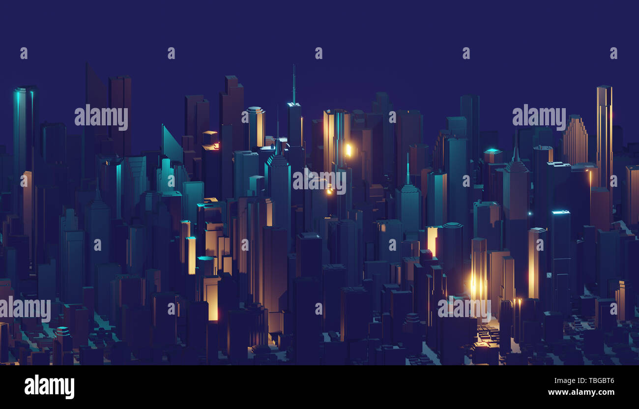 3D image render, Aerial view of cityscape background. 3d rendering ...