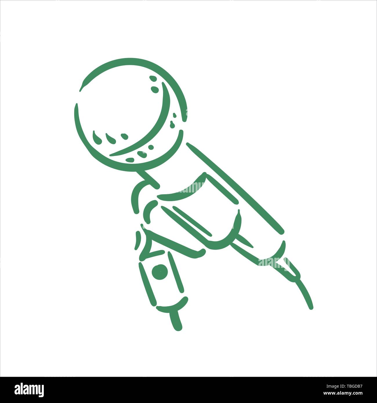 Vector hand drawn microphone sketch illustration on white background ...