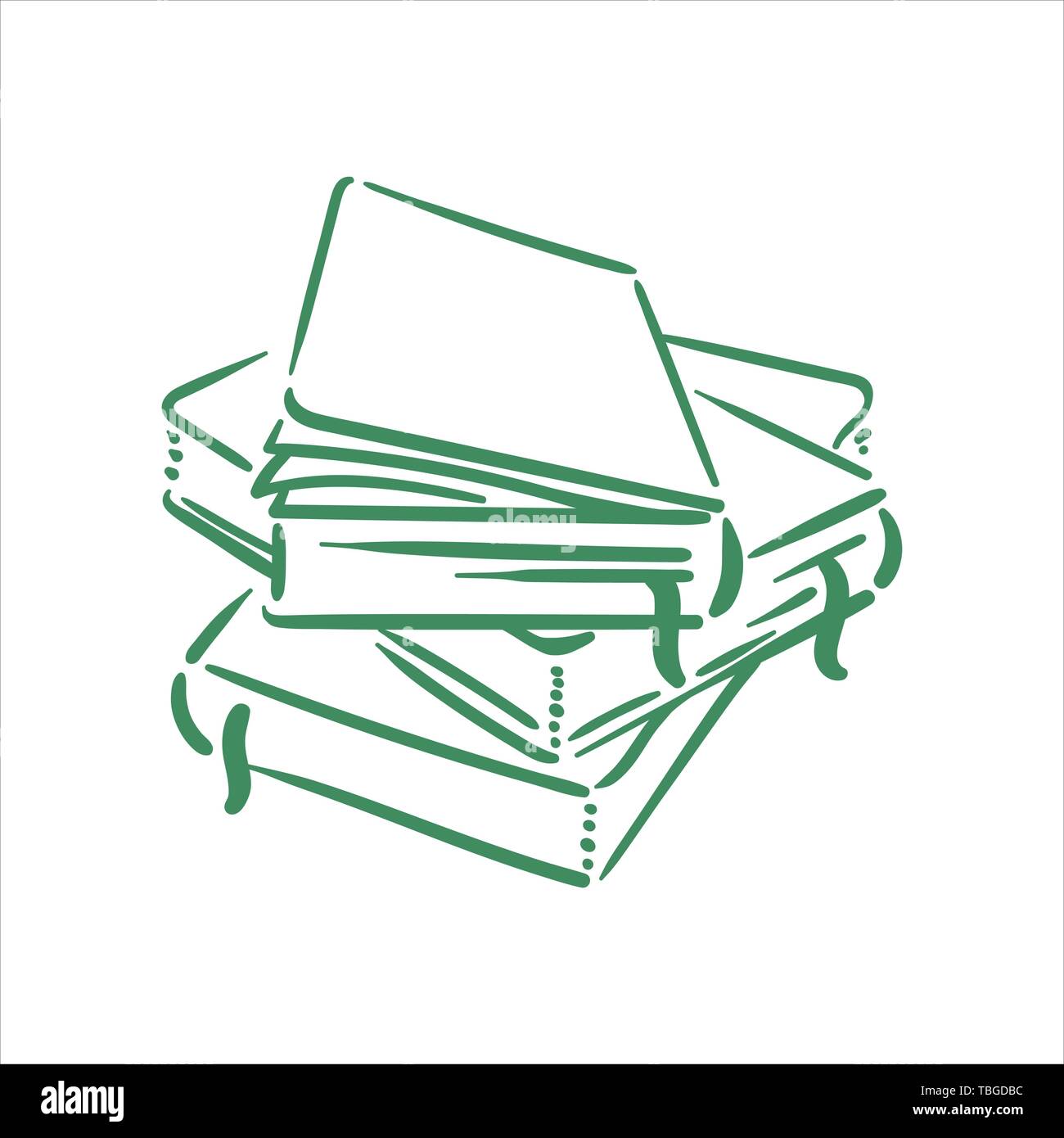 Vector Hand drawn sketch of books illustration on white background ...