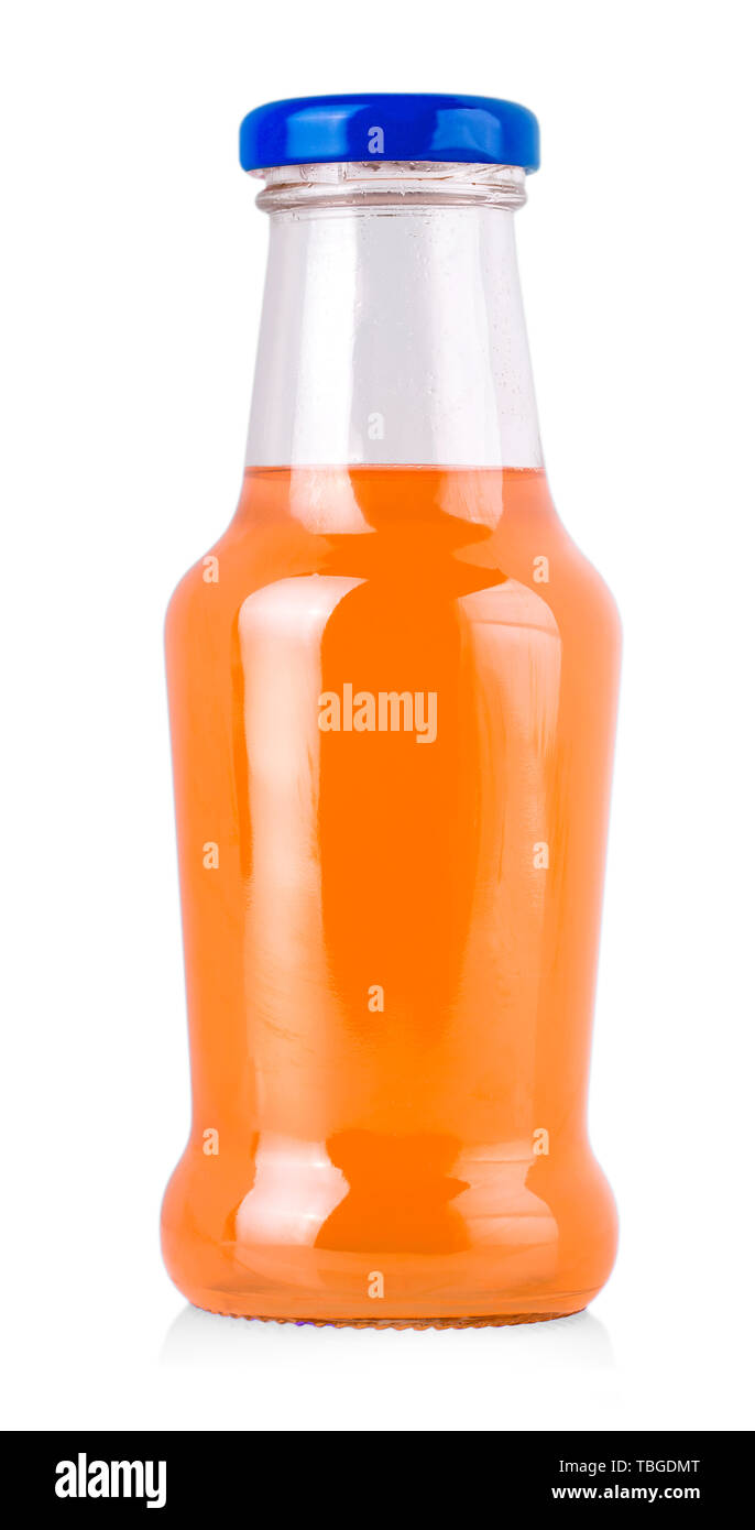 Red juice bottle isolated on white background with clipping path ...