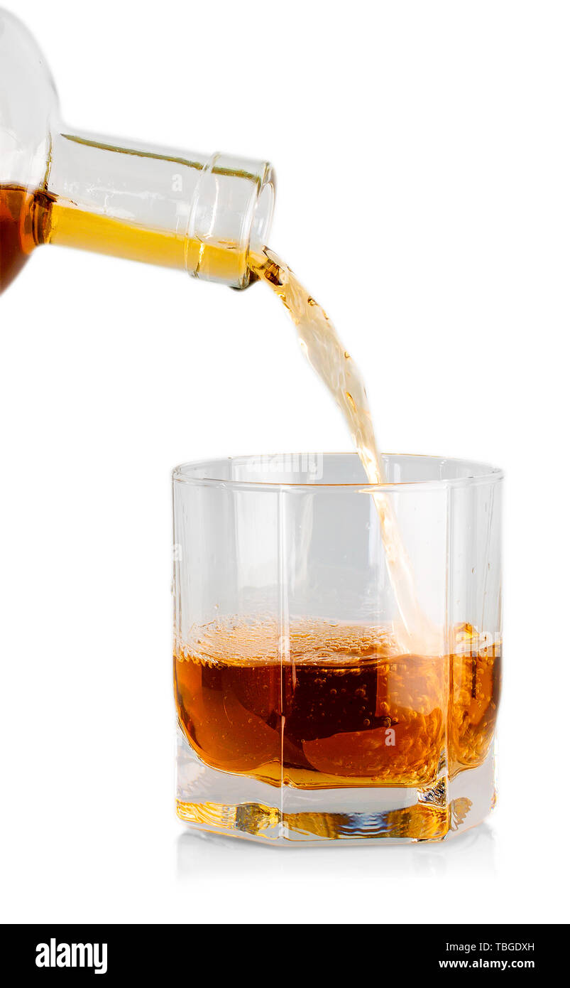 pouring cola splash into glass isolated on white background Stock Photo ...