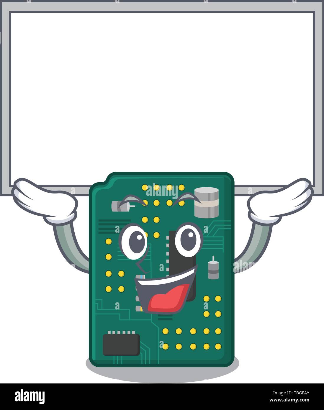 Up board circuit board pcb isolated with mascot Stock Vector Image ...