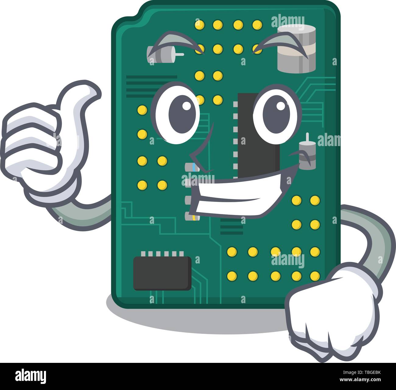 Thumbs up circuit board pcb in cartoon shape Stock Vector Image & Art ...