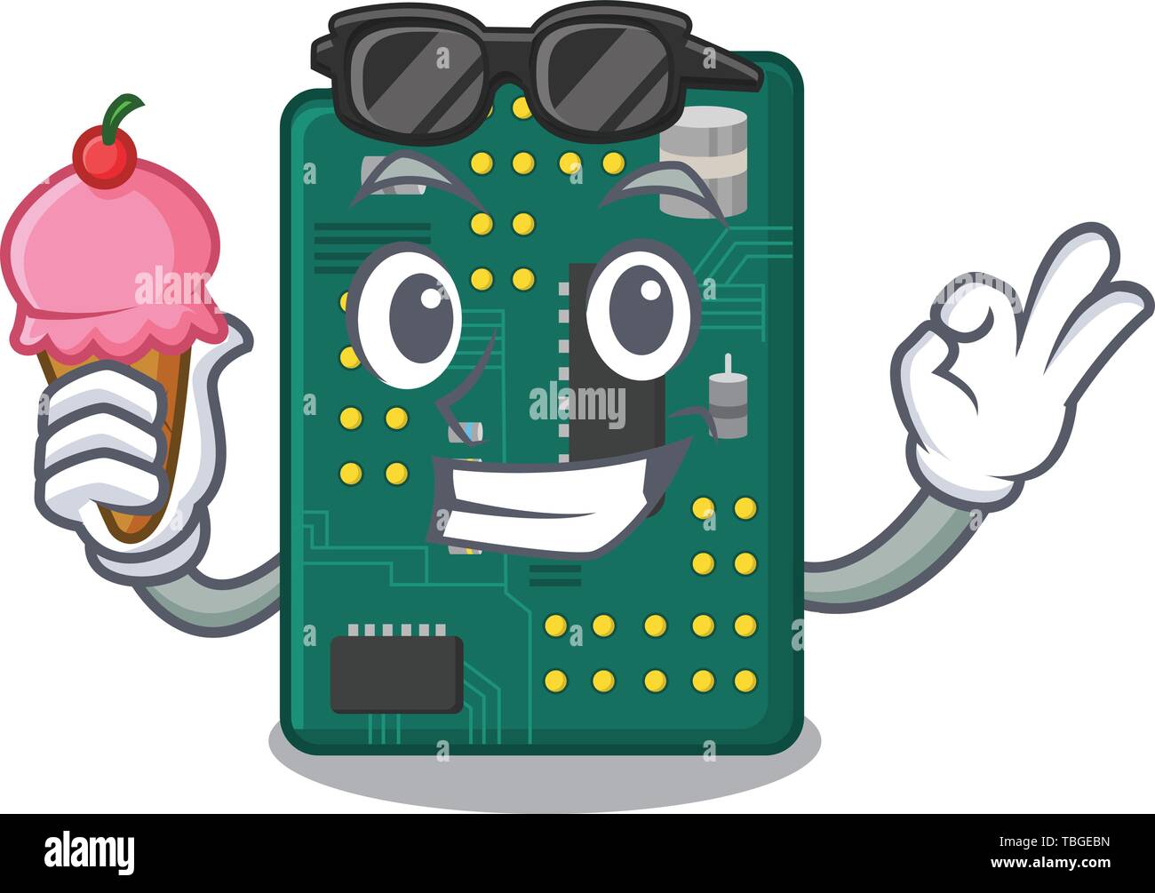 With ice cream circuit board pcb in cartoon shape Stock Vector Image ...