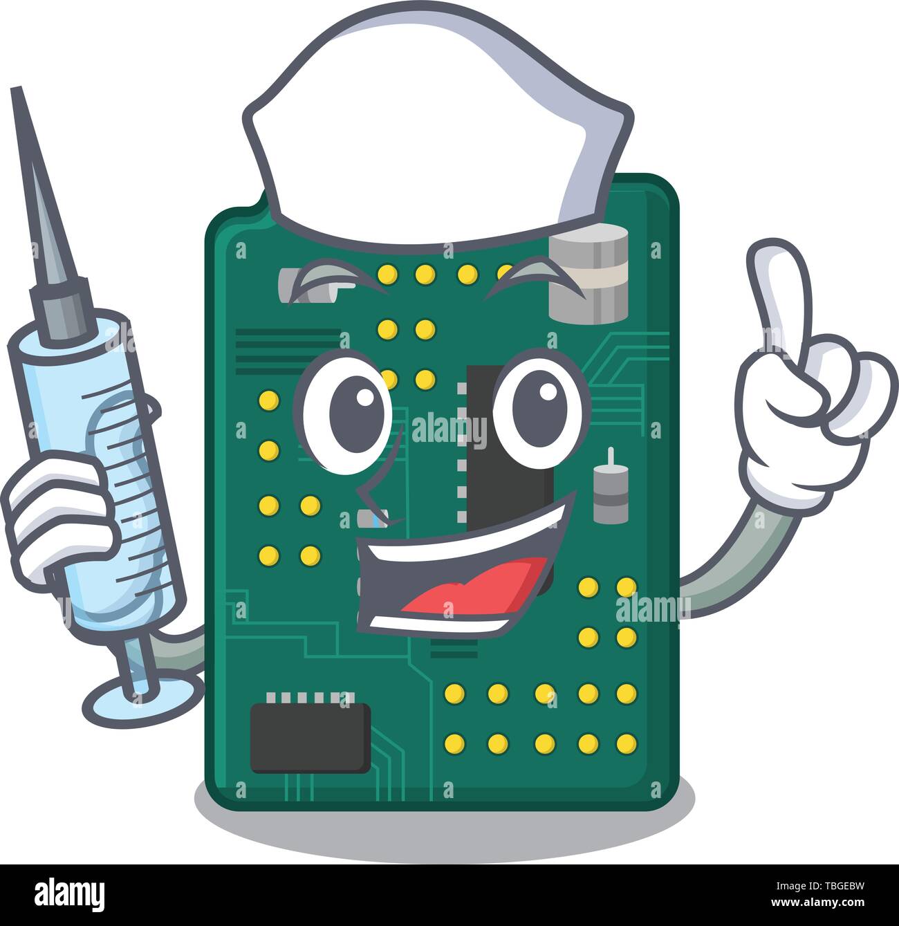 Nurse circuit board pcb in cartoon shape Stock Vector Image & Art - Alamy