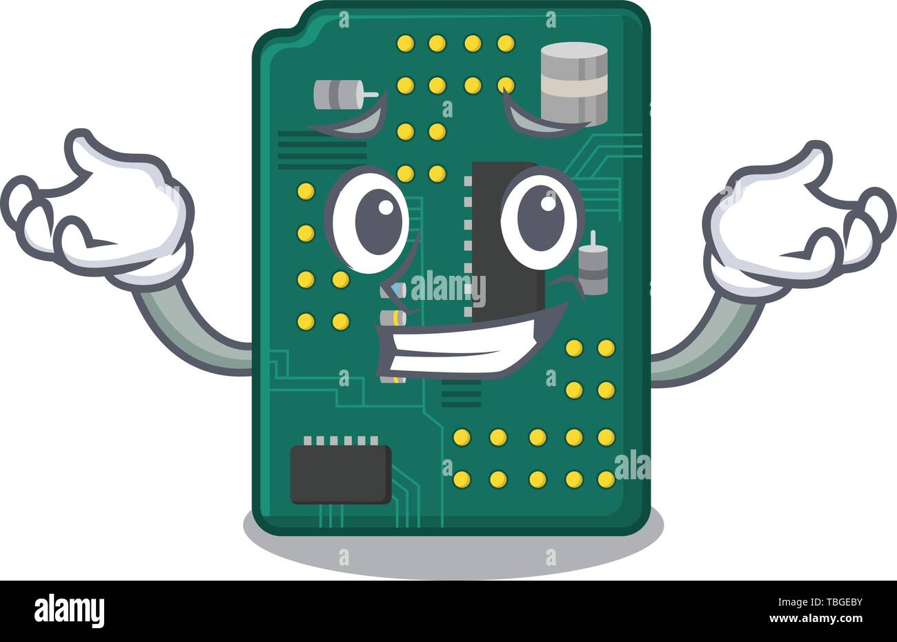 Grinning circuit board pcb in cartoon shape Stock Vector Image & Art ...