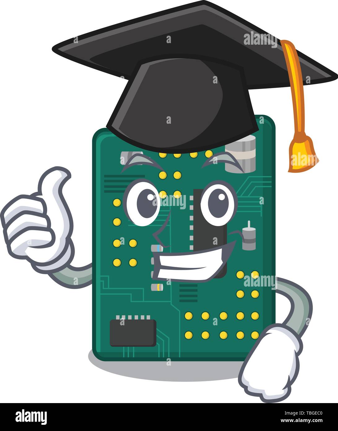 Graduation circuit board pcb in cartoon shape Stock Vector Image & Art ...