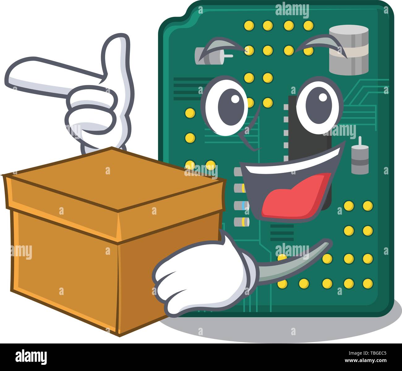 With box circuit board pcb in cartoon shape Stock Vector Image & Art ...