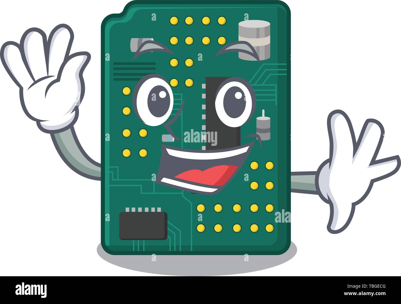 Waving circuit board pcb in cartoon shape Stock Vector Image & Art - Alamy