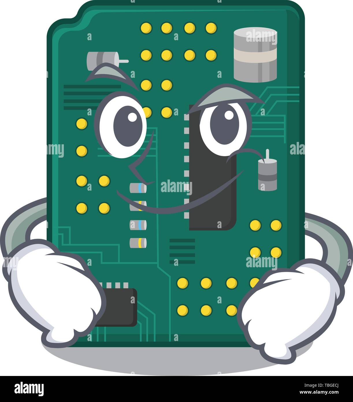 Smirking circuit board pcb in cartoon shape Stock Vector Image & Art ...