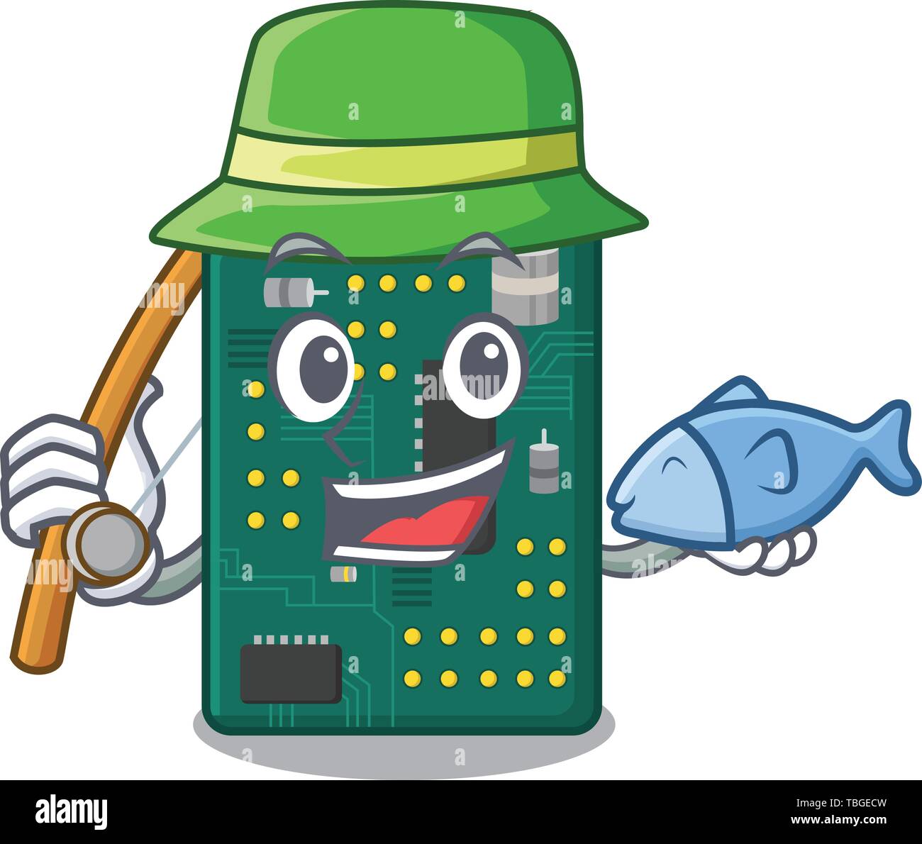 Fishing PCB circuit board in PC characters Stock Vector Image & Art - Alamy