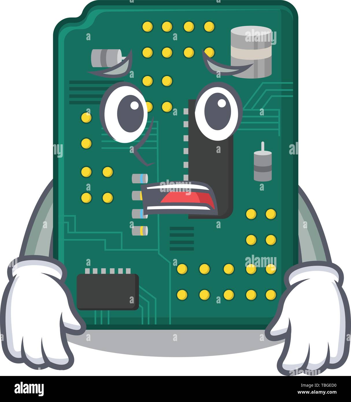 Afraid PCB circuit board in PC characters Stock Vector Image & Art - Alamy