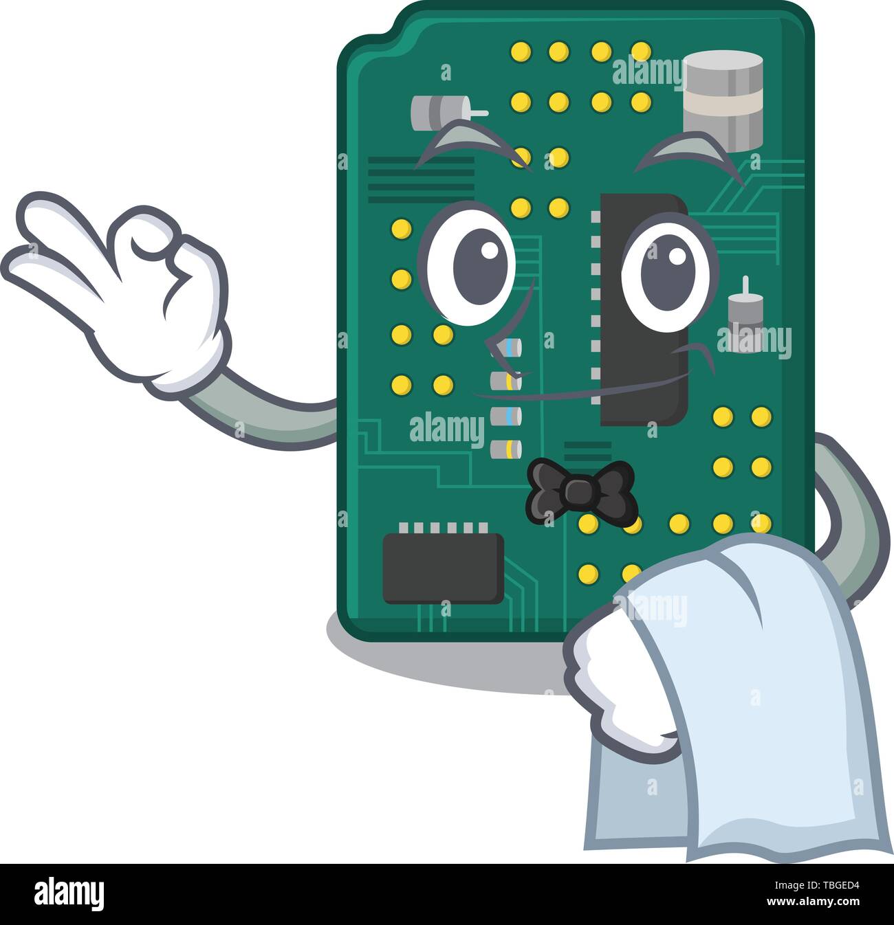 Waiter PCB circuit board in PC characters Stock Vector Image & Art - Alamy