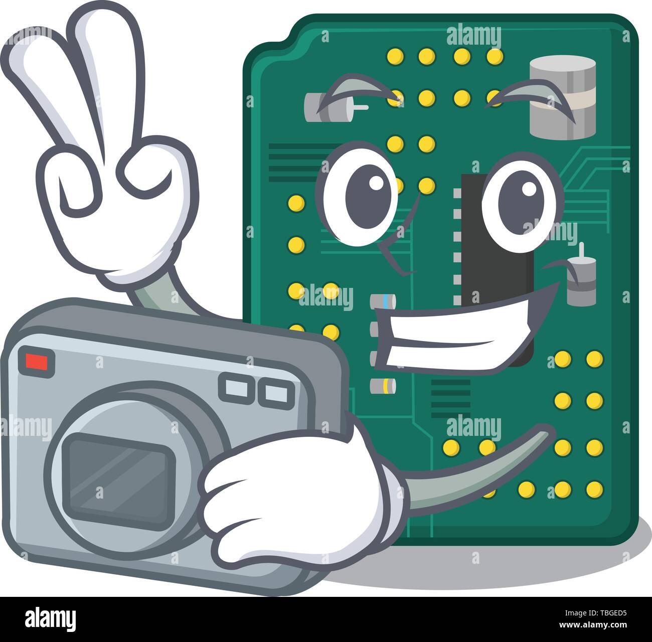 Photographer PCB circuit board in PC characters Stock Vector Image ...