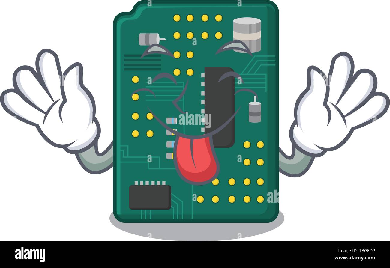 Tongue out PCB circuit board in the cartoon Stock Vector Image & Art ...