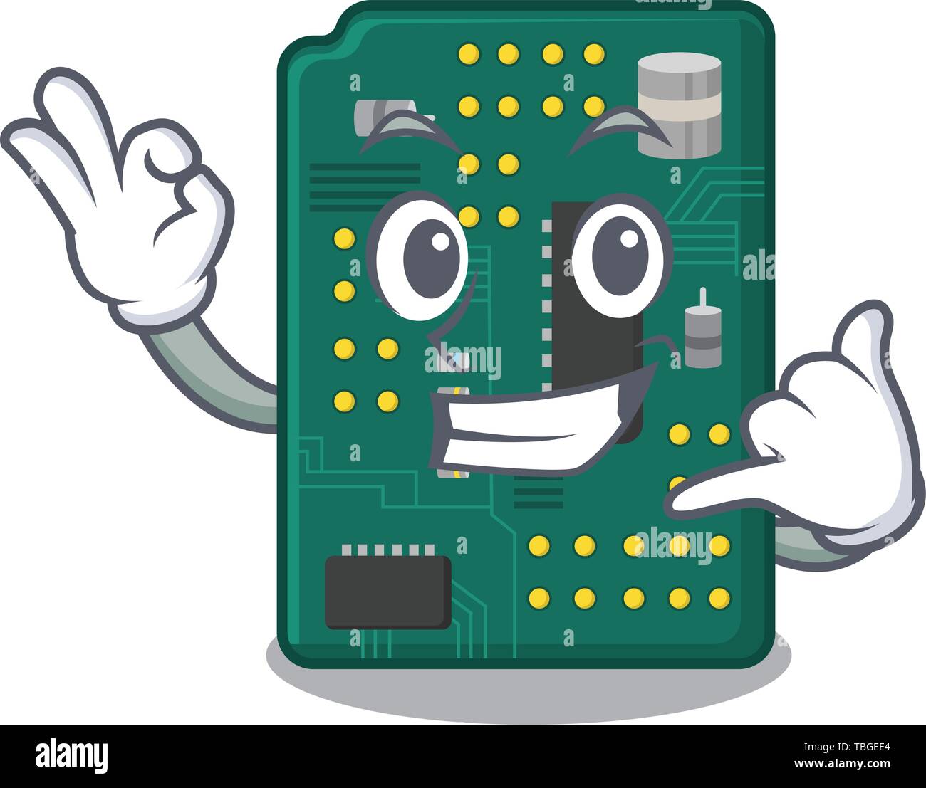 Call me PCB circuit board in the cartoon Stock Vector Image & Art - Alamy