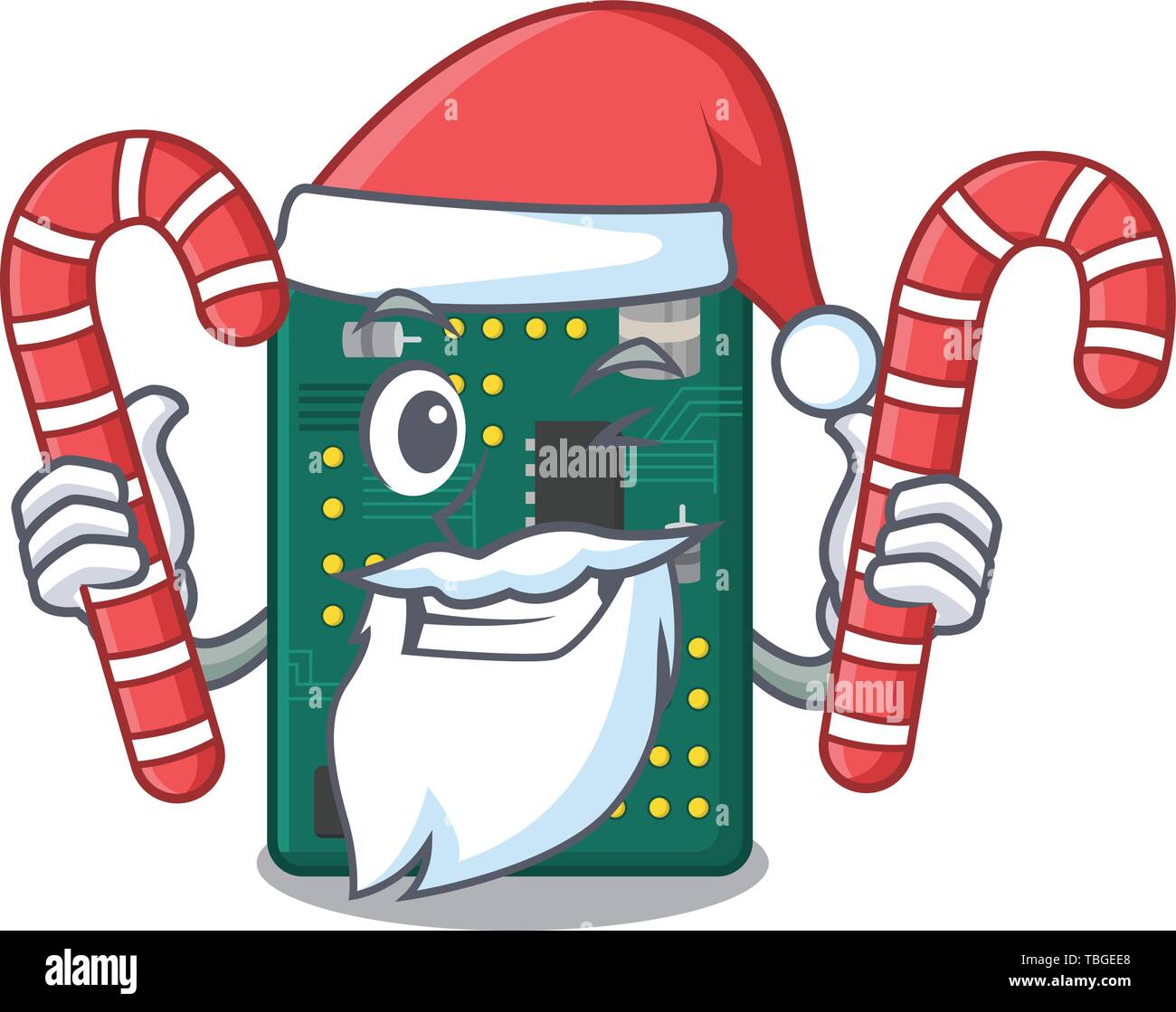Santa with candy PCB circuit board in the cartoon Stock Vector Image ...