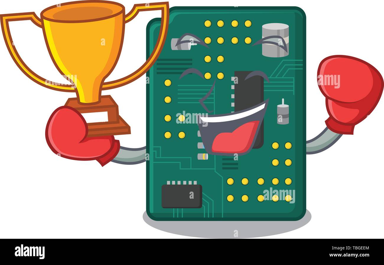 Boxing winner PCB circuit board in the cartoon Stock Vector Image & Art ...