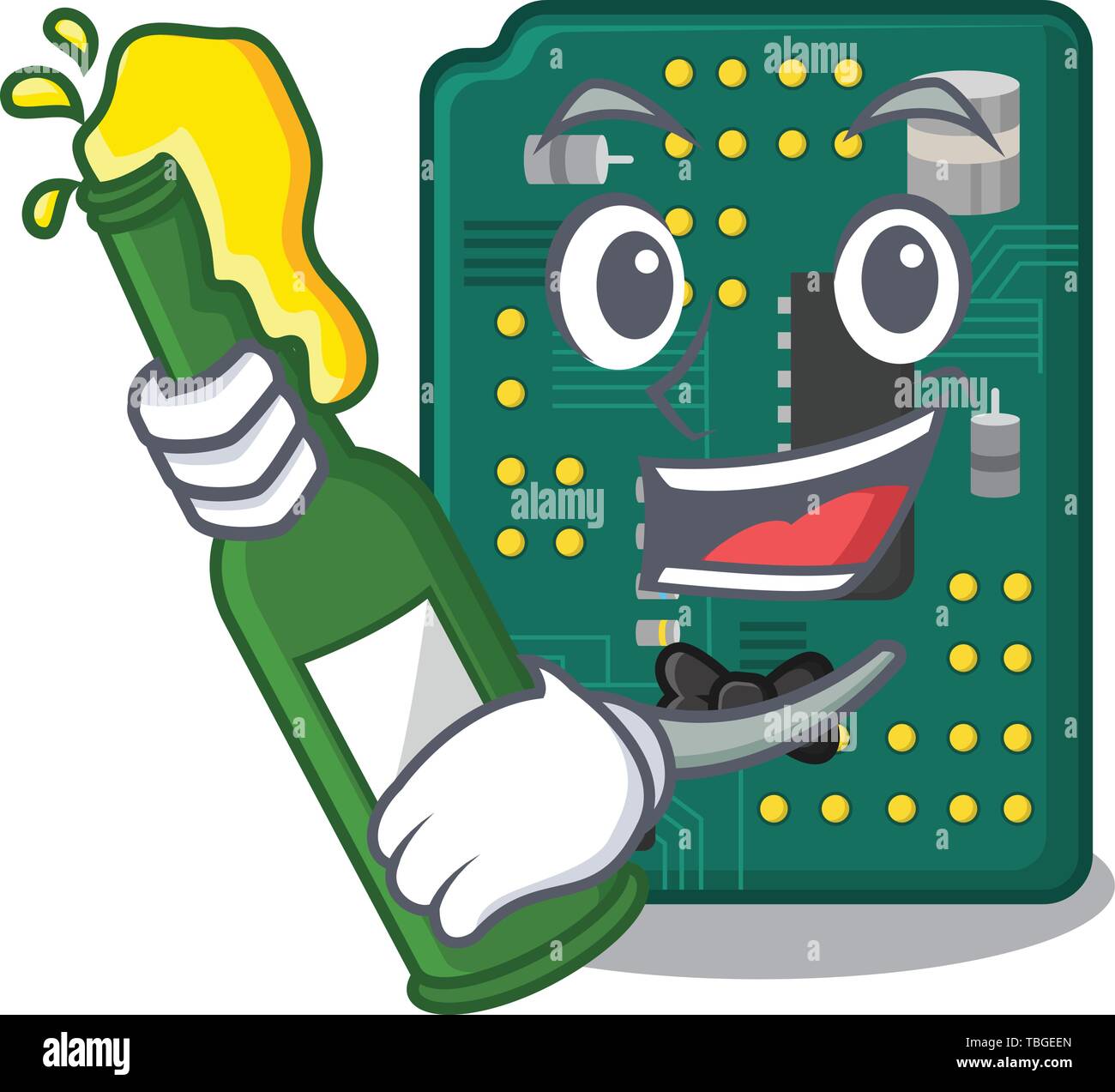 With beer PCB circuit board in the cartoon Stock Vector Image & Art - Alamy