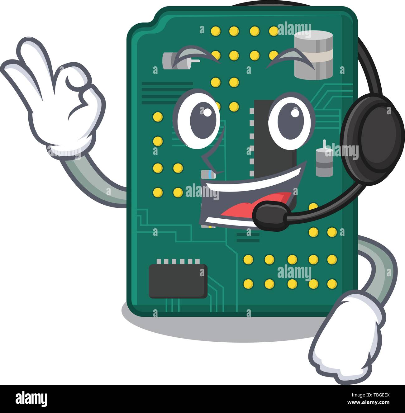 With headphone PCB circuit board in the cartoon Stock Vector Image ...