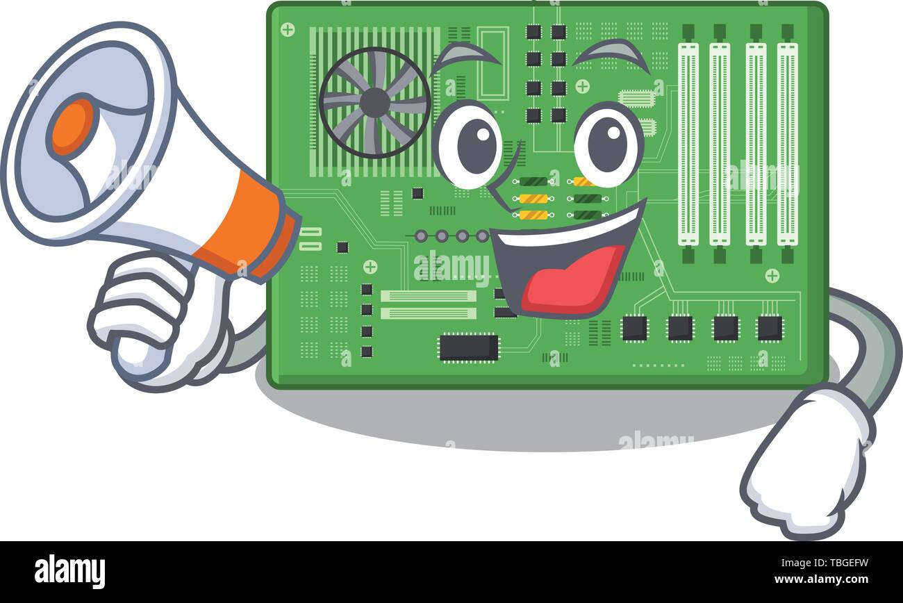 With megaphone motherboard isolated with in the characater Stock Vector ...