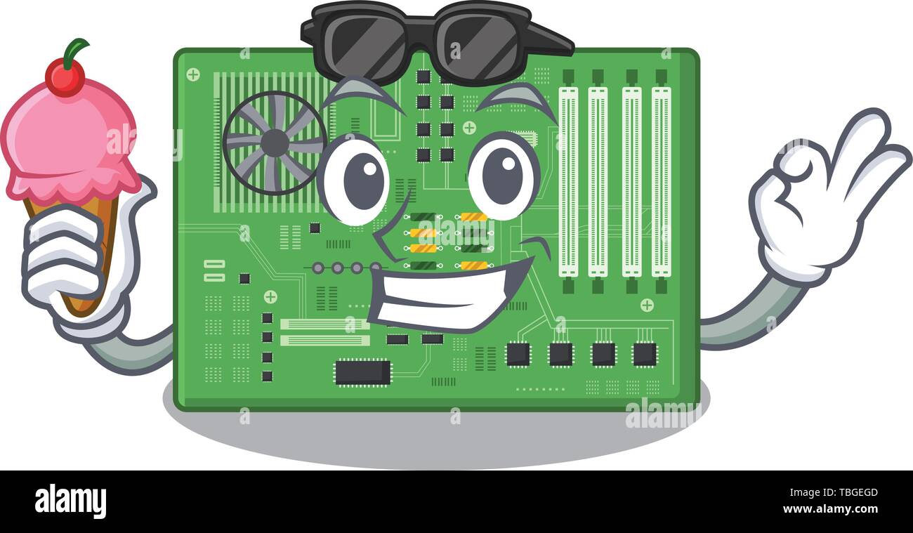 With ice cream motherboard in the a cartoon shape Stock Vector Image ...