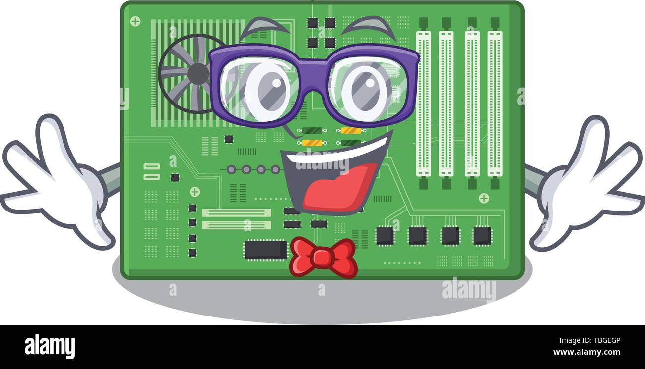 Geek motherboard in the a cartoon shape Stock Vector Image & Art - Alamy