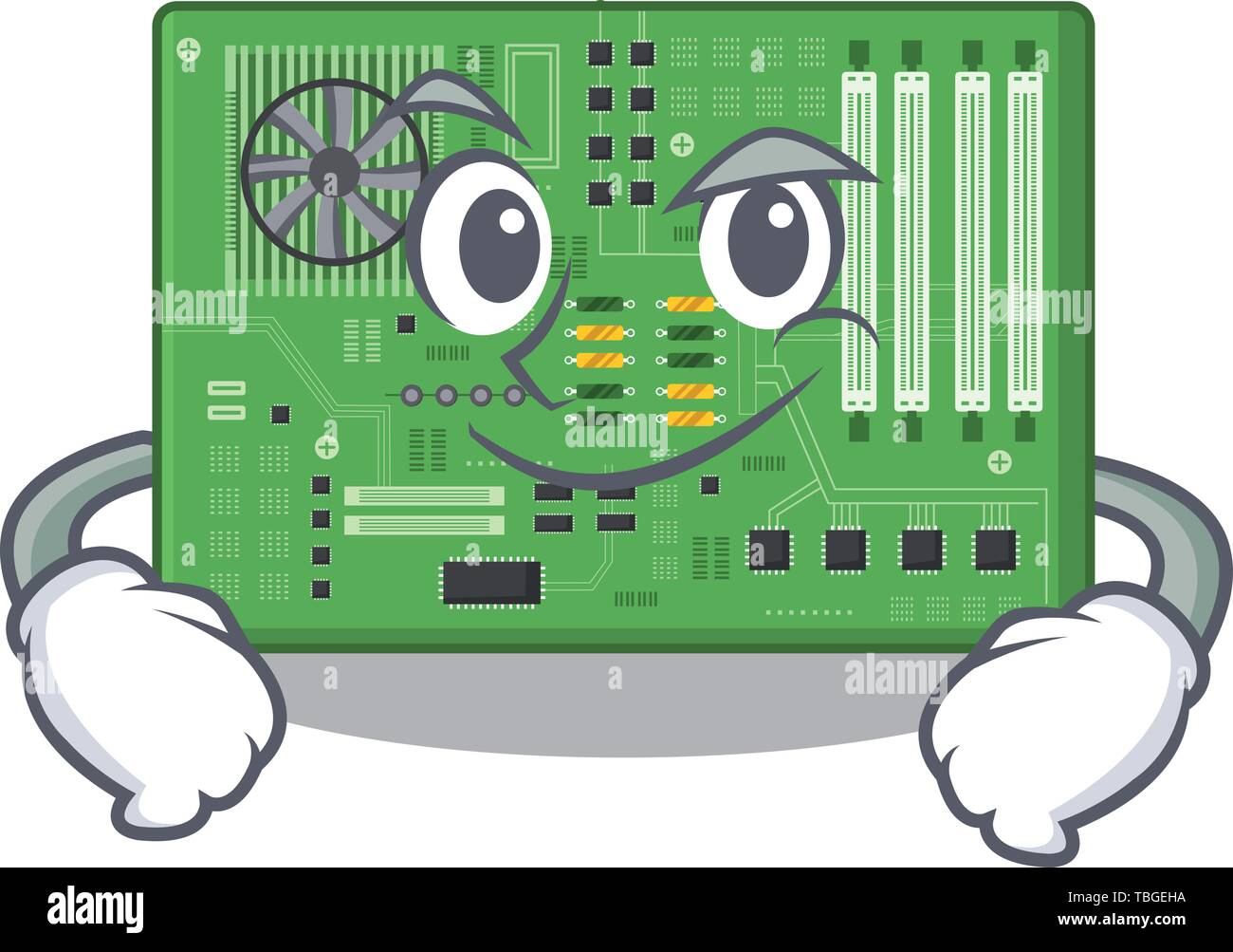 Smirking motherboard in the a cartoon shape Stock Vector Image & Art ...