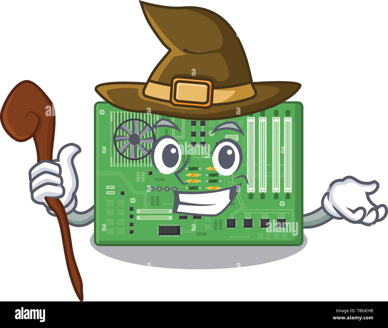 Witch motherboard in the a computer cartoon Stock Vector Image & Art ...