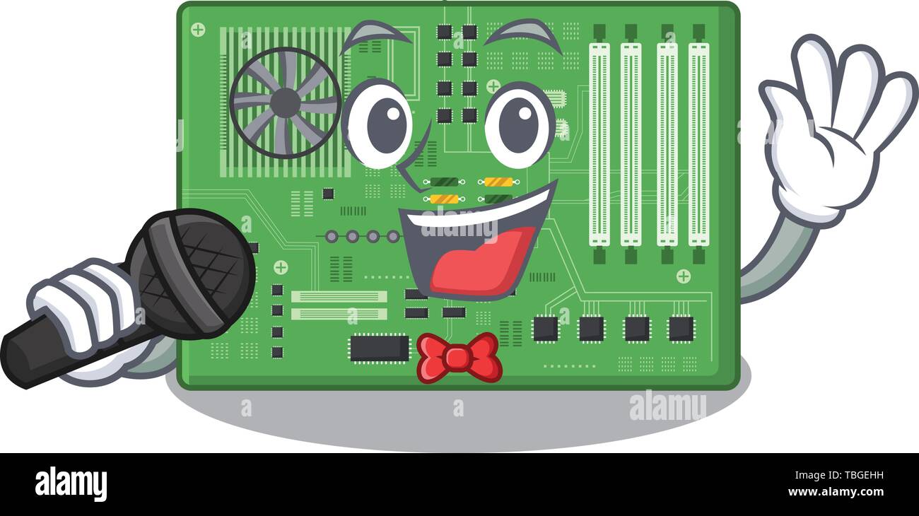 Singing motherboard in the a computer cartoon Stock Vector Image & Art ...
